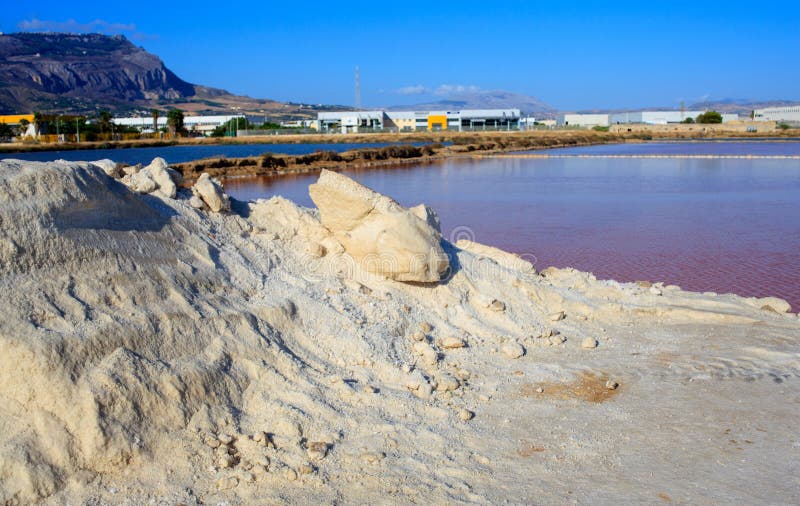 Salt pans, Trapani stock image. Image of italy, tourism - 61408227