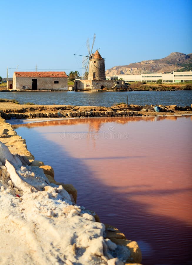 Salt pans, Trapani stock photo. Image of saltern, trapani - 61418034
