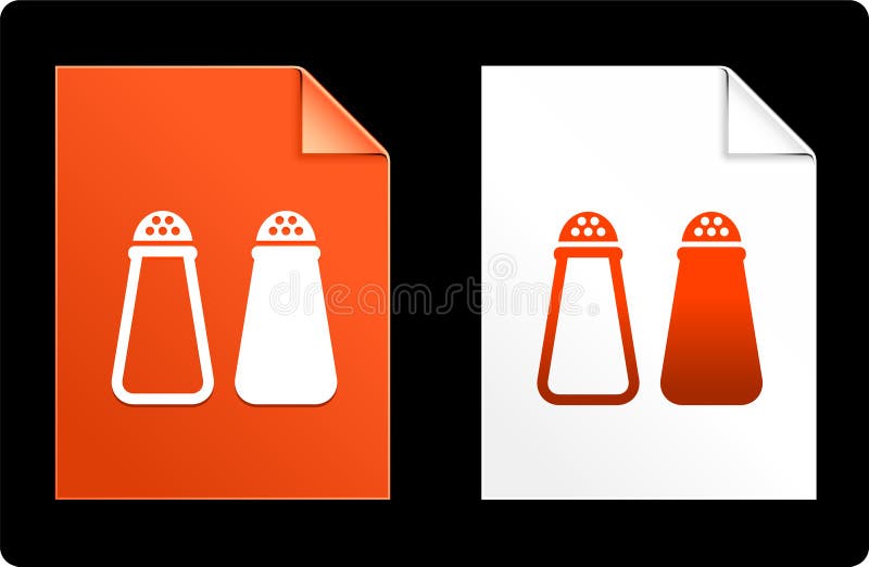 Salt and Papper on Paper Set Stock Illustration - Illustration of salt ...