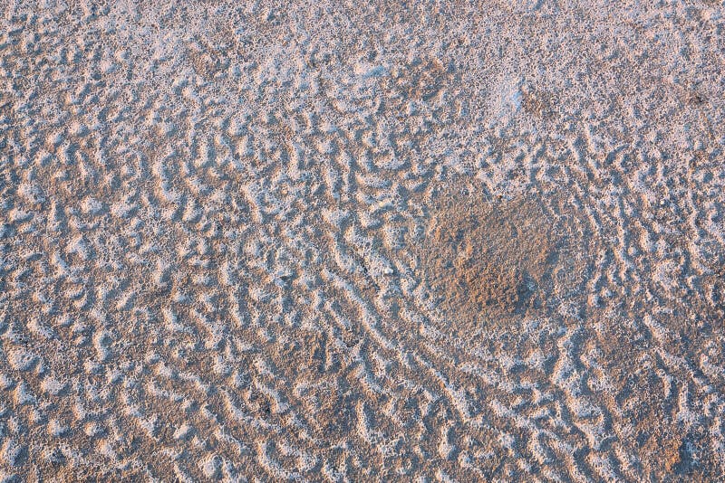 Salt Patterns on the Sand of the Lake Stock Image - Image of hill ...