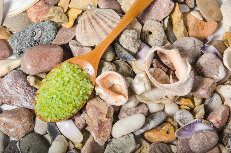 Salt and pebble stock image. Image of spoon, hygiene - 137139045