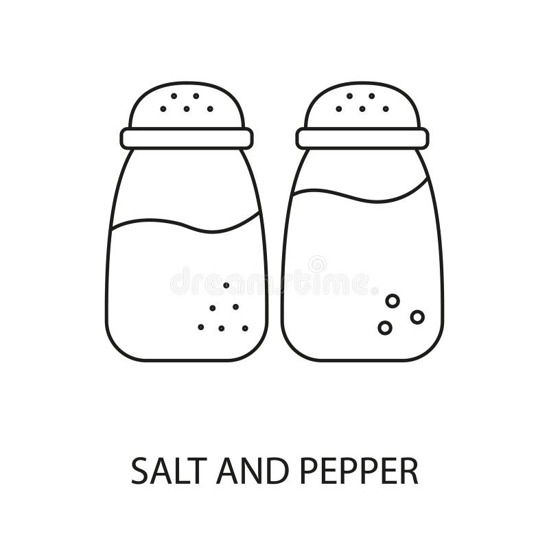 Salt and Pepper Line Icon Vector for Marks on Food Packaging Stock ...