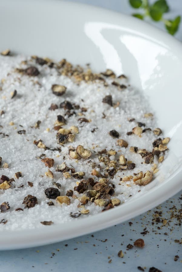 Salt and Pepper Pinch Bowl stock image. Image of flavor - 95314083