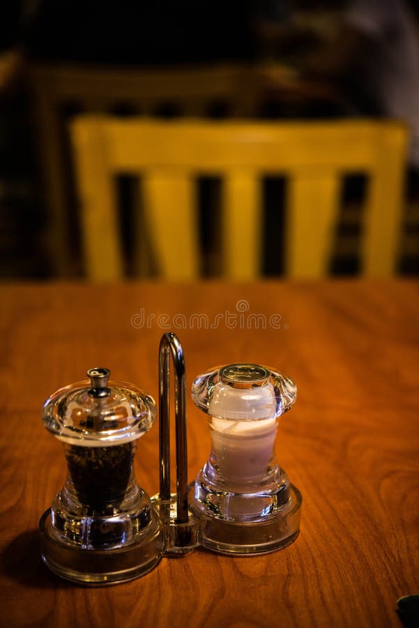 Salt and Pepper in Shaker Glass Bottle Stock Photo - Image of pepper ...