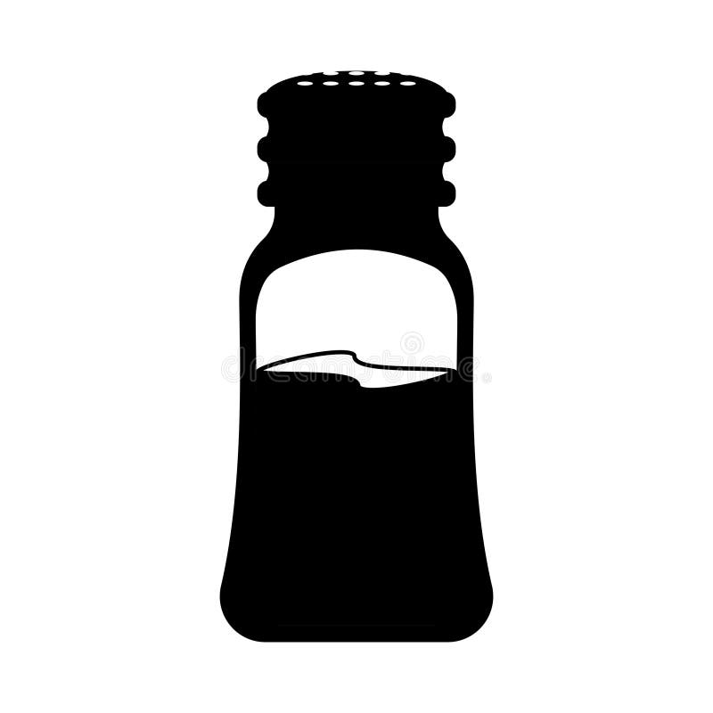 Salt and Pepper Shaker Silhouette. Black and White Icon Design Elements ...