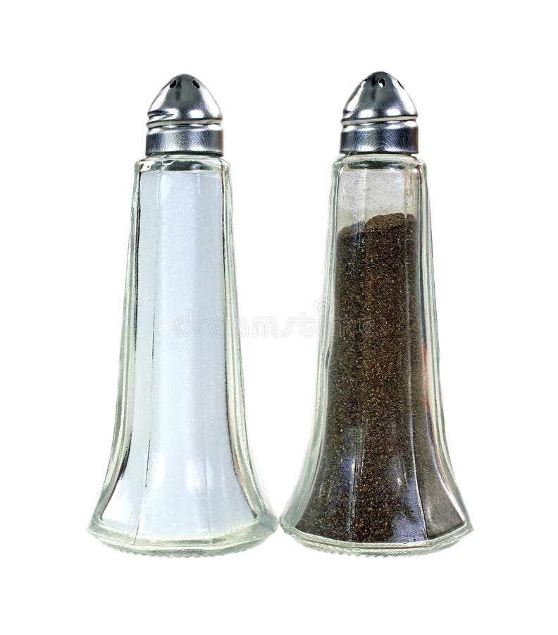Salt Pepper Shakers Spilling Stock Image - Image of grains, silver ...