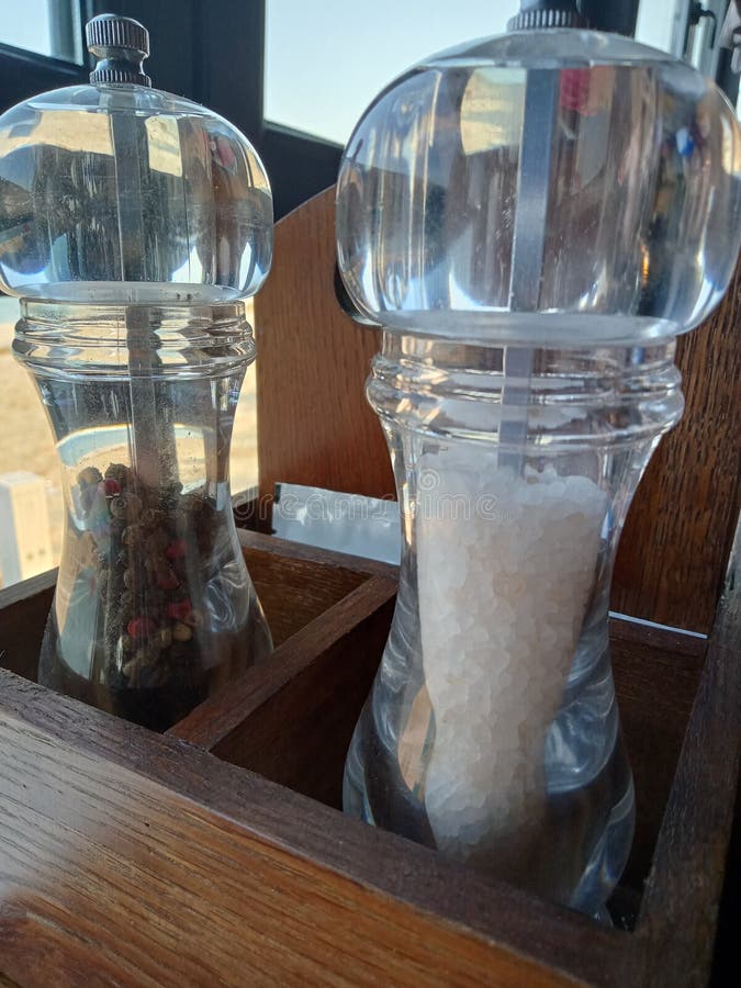 Salt and Pepper on the Table Stock Image - Image of wine, food: 258861005