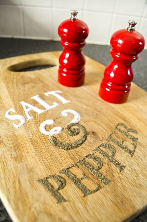 Salt & Pepper Typography Design Stock Photo - Image of condiment, fresh ...