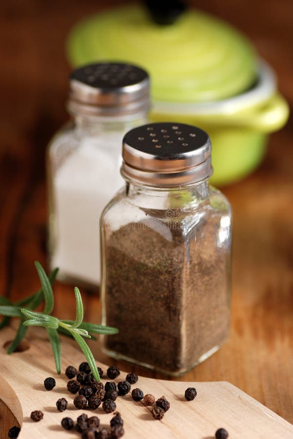 Salt and pepper stock photo. Image of wood, table, pepper - 35816328