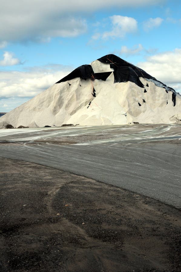 Salt Pile on Parry Sound Docks, Georgian Bay Stock Photo - Image of ...