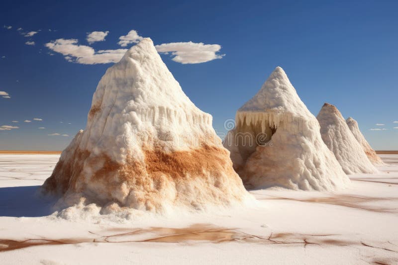 Salt Piles Created by Wind Erosion on the Plains Stock Image - Image of ...