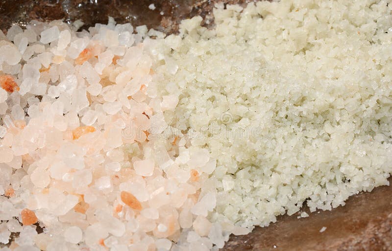 Salt of Pink Color Typical of the Himalaya and Normal Coarse Sea Stock ...