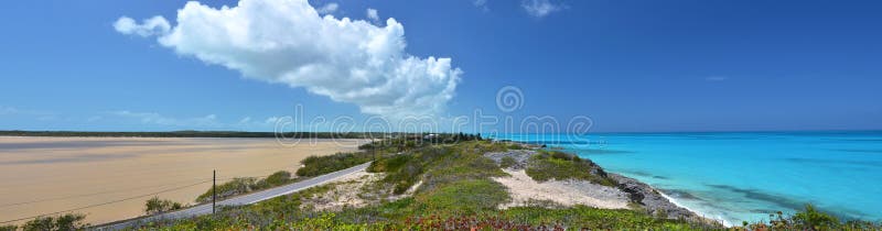 Salt pond. Exuma, Bahamas stock photo. Image of panoramic - 30518440