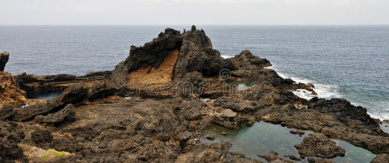 Salt Pool on Lava rocks stock photo. Image of volcanic - 63568742