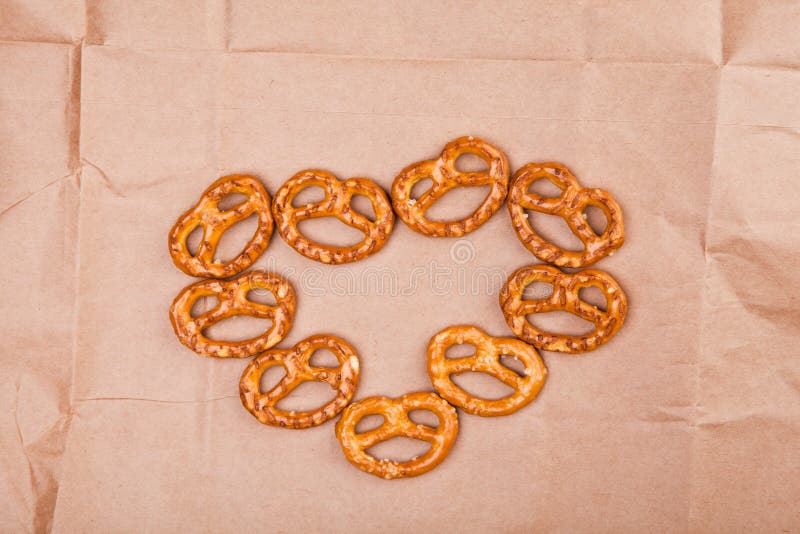 Salt pretzel paper pack stock photo. Image of dessert - 136320220