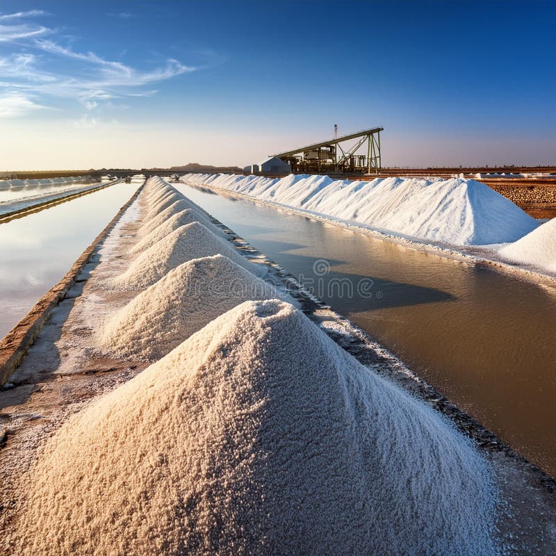 Salt Production, AI Generated Stock Illustration - Illustration of ...