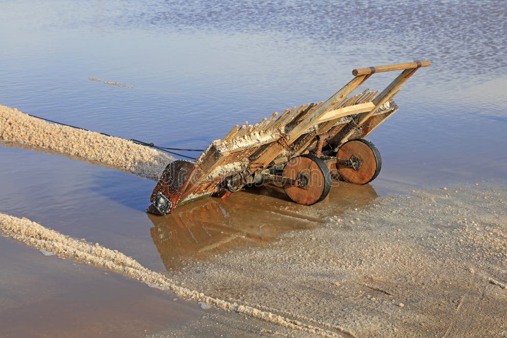 Salt production equipment stock image. Image of rakes - 390025857