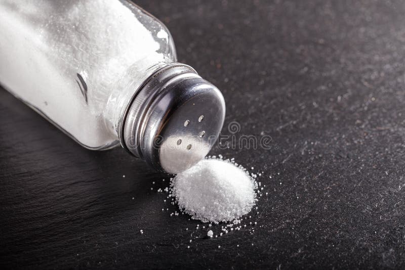 Salt is Scattered on the Table Stock Photo - Image of food, condiment ...