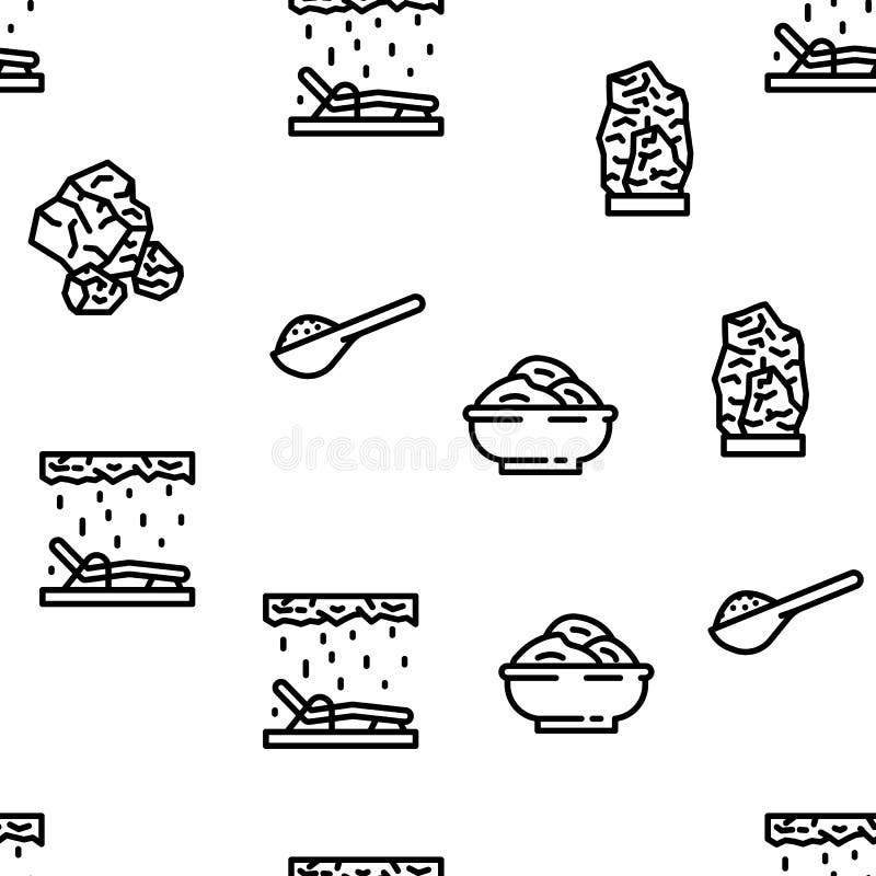 Salt Sea Food Crystal Powder Vector Seamless Pattern Stock Vector ...