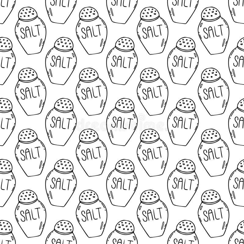 Salt Seamless Pattern Background. Kitchen Pattern for Recipe Book or ...