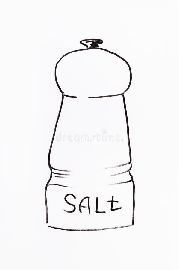 Salt Shaker Hand-drawn by Black Felt-tip Pen Stock Illustration ...