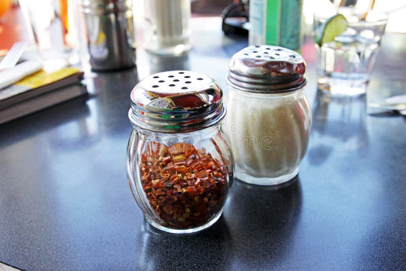 Salt Shaker with Hot Chili Pepper Stock Image - Image of container ...