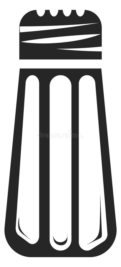 Salt Shaker Icon. Black Condiment Glass Container Stock Illustration ...