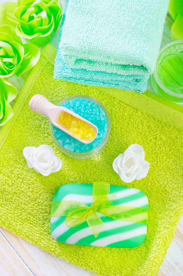 Salt and soap stock image. Image of luxurious, aromatic - 29569659