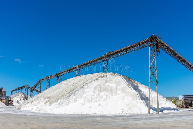 Salt Stockpile and the Conveyor Structure at Lake Grassmere Editorial ...