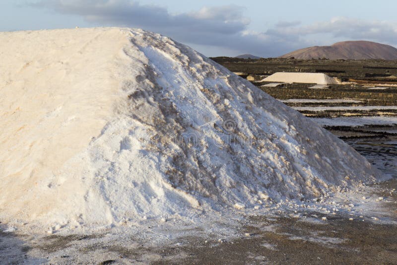 Salt Storage on a Lava Area Stock Image - Image of islands, saline ...