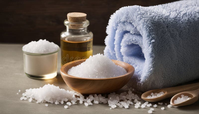 Salt, Sugar, and Oil on a Table Stock Illustration - Illustration of ...