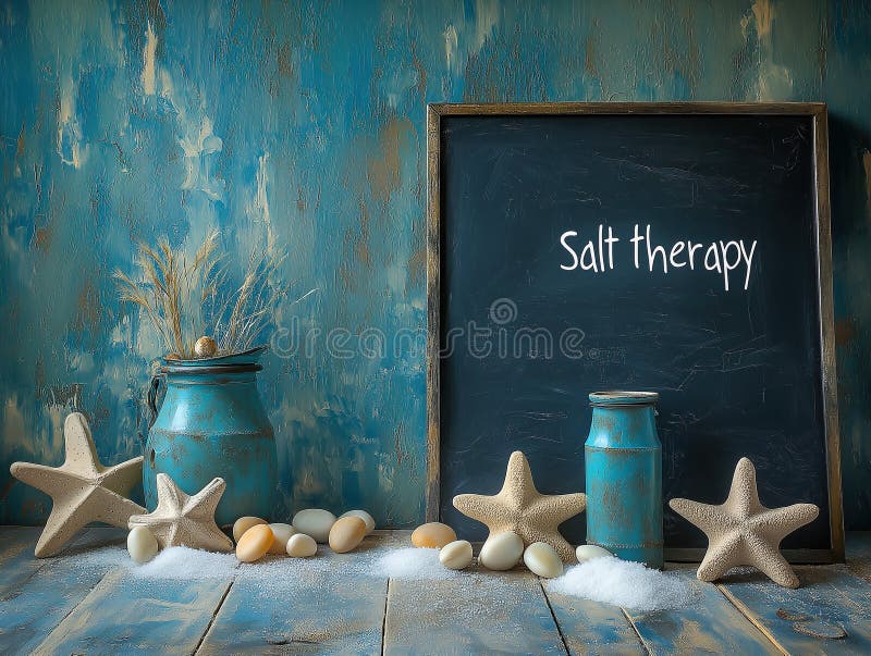 Salt Therapy Text Written on a Blackboard. Stock Image - Image of ...