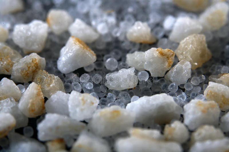Salt in Various Forms with the Macro Lens Extremely Enlarged, it almost ...