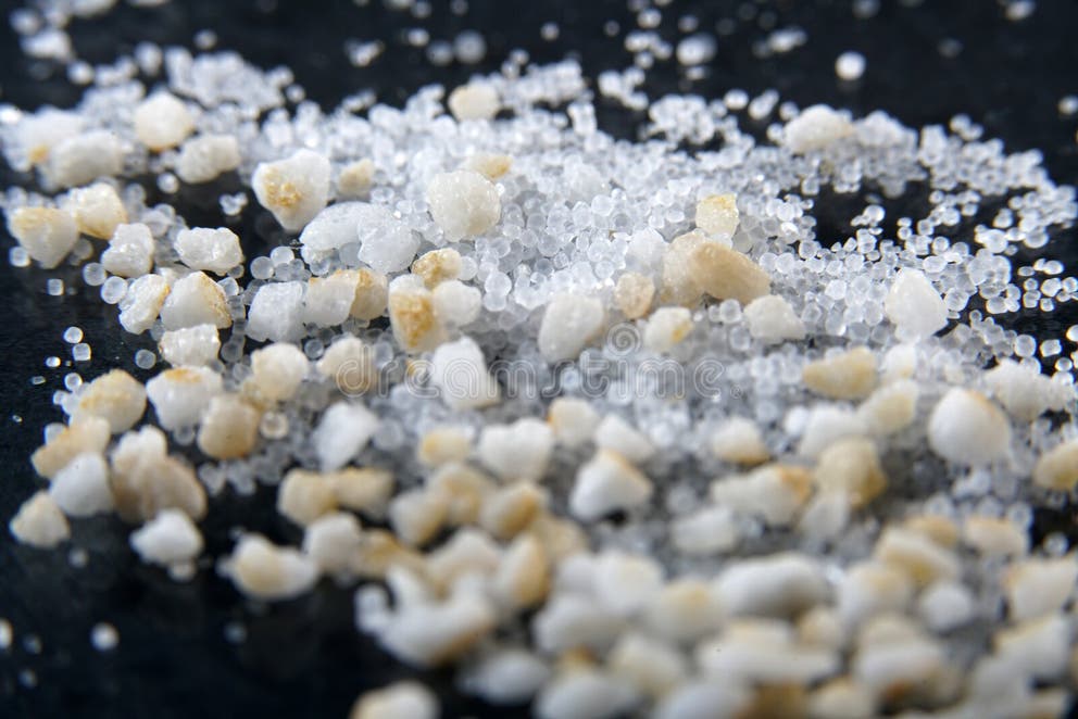 Salt in Various Forms with the Macro Lens Extremely Enlarged, it almost ...