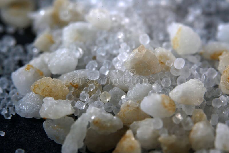 Salt in Various Forms with the Macro Lens Extremely Enlarged, it almost ...