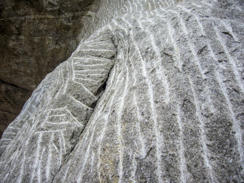 Salt Wall with Exploitation Marks in Salt Mine Stock Photo - Image of ...