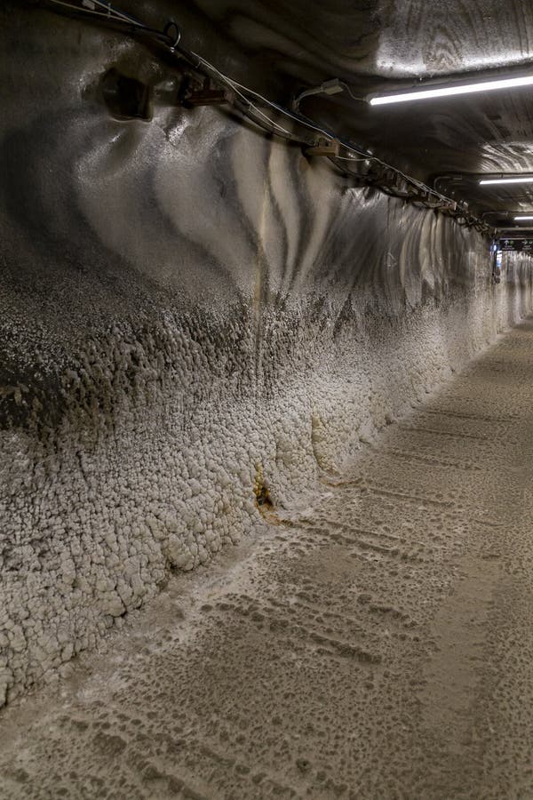 Salt Wall from Turda Saltpan Stock Image - Image of lighting ...