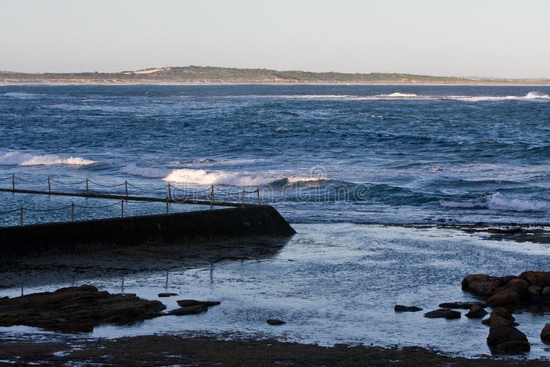 A Salt Water Swimming Pool on a Beach Stock Photo - Image of swim ...