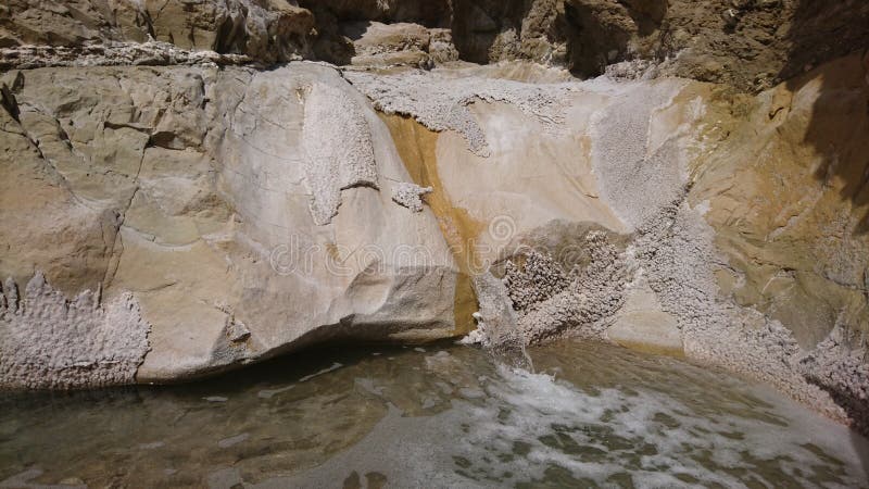 Salt Waterfall from the Heart of the Cliffs of the Southern Mountains ...