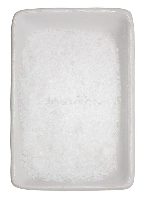 Salt in a White Rectangular Plate Png. Side View Stock Photo - Image of ...
