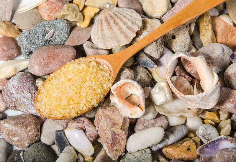 Salt and pebble stock photo. Image of spoon, ecology - 137139130