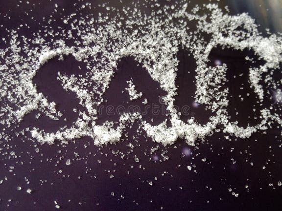 Salt. the Word Write in Salt. Text and Salt. Stock Image - Image of ...
