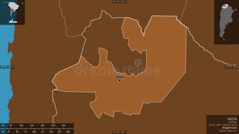 Salta, Argentina. High-res Satellite. Major Cities Stock Illustration ...