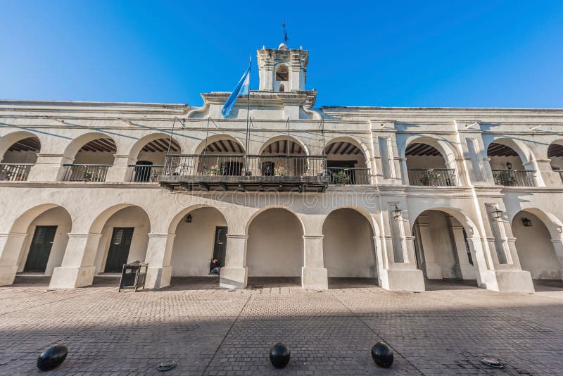The Salta Cabildo in Salta, Argentina Stock Image - Image of flag, town ...