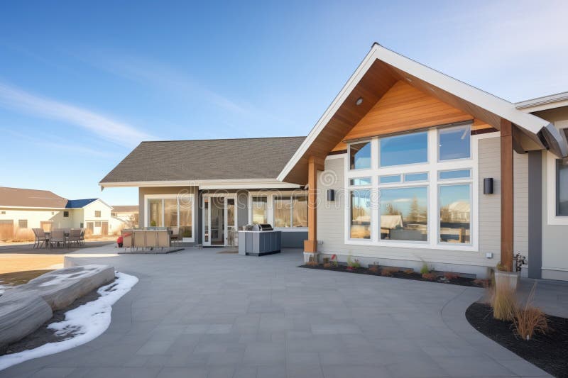 Saltbox House with Integrated Smart Home Technology Features Stock ...