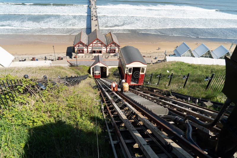 Saltburn Funicular Cliff Lift at Saltburn-by-the-sea Stock Photo ...