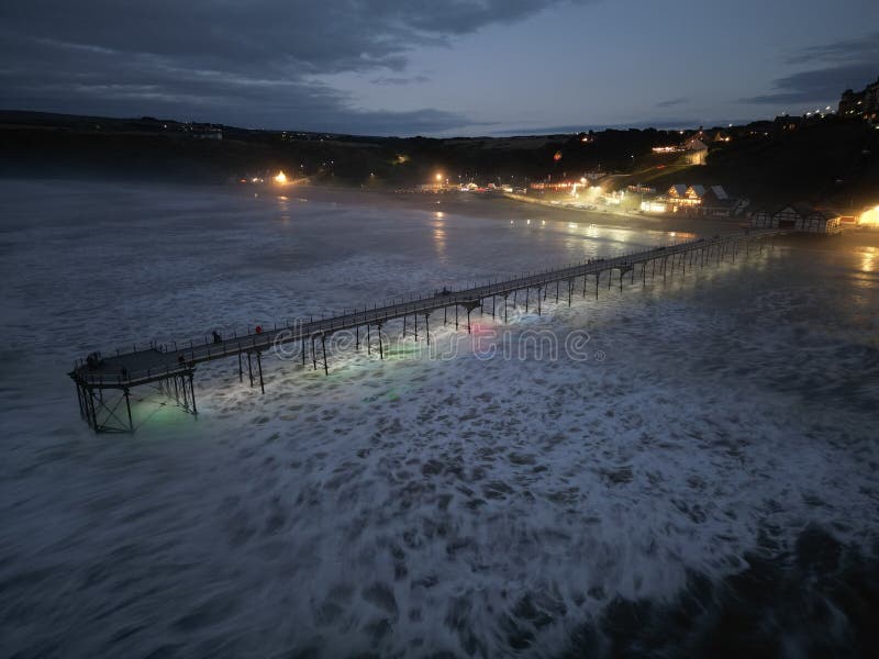 Saltburn Pier Extending Out into a River in the Evening Editorial Photo ...