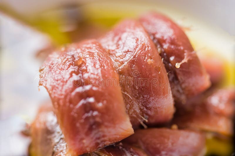 Salted anchovy fillets stock photo. Image of rustic - 175759386