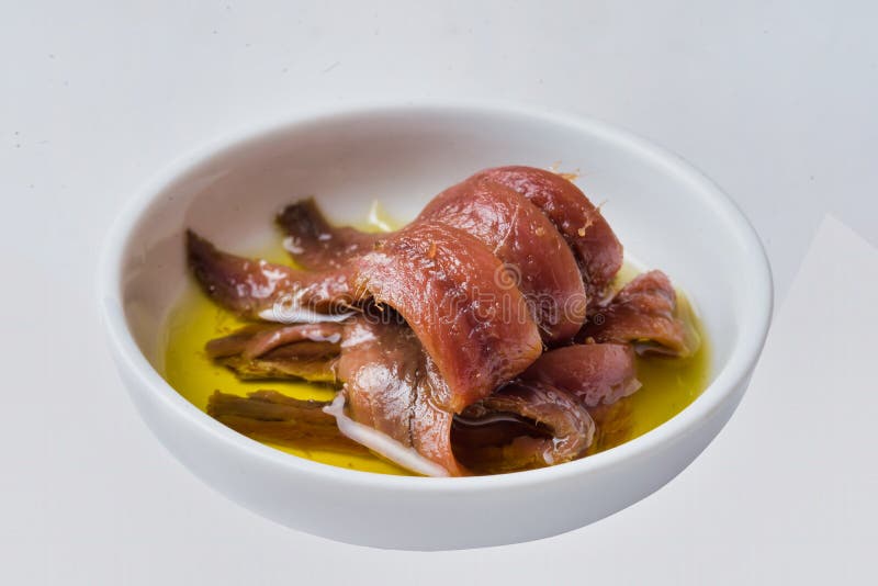 Salted anchovy fillets stock image. Image of canned - 175759397