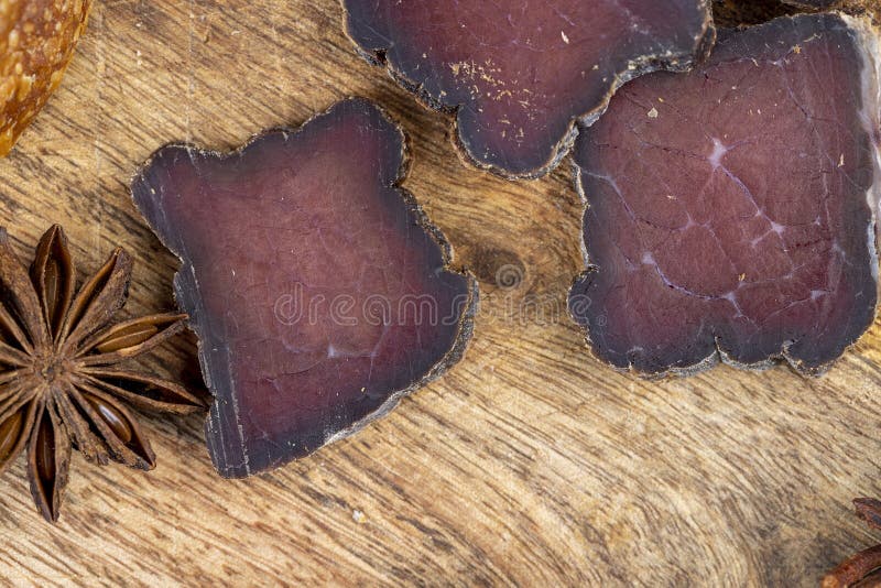 Salted Beef Sliced for Serving Stock Image - Image of slices, dried ...